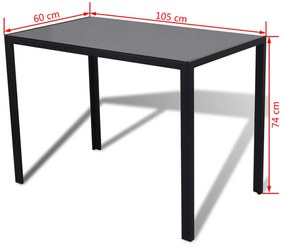 vidaXL Marketos Pětidílný jídelní set černobílý