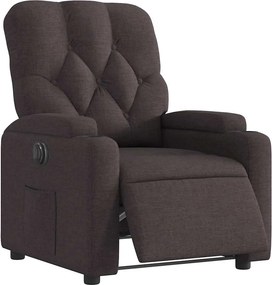 Elektrické polohovací křeslo tmavě hnědé textil 3204691