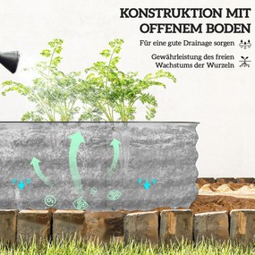 Outsunny vyvýšený záhon kovový květináč 150 x 62 x 30 cm zeleninový záhon DIY květinový truhlík s otevřenou základnou pro zahradu balkon bylinkový zá…