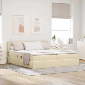 Postel s úložným prostorem Krémová 180 x 200 cm Umělá kůže 3370953