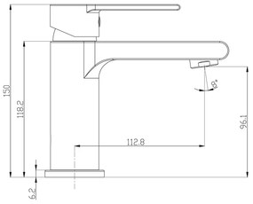 Mereo Dita umyvadlová stojánková baterie bez výpusti mosaz chrom CBE10101D