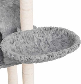 Škrabadlo pro kočky se sisalovými sloupky světle šedé 108,5 cm 171598