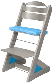 Jitro Dětská rostoucí židle Plus Šedá Sv.modrý klín + sv.modrý