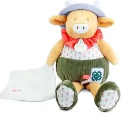 Doudou Dárková sada Plyšová kravička Aneth s dečkou zelená 28 cm / od