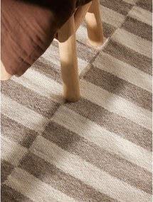 Bílý/šedý oboustranný/ručně tkaný vlněný koberec 80x150 cm Vika – Hanse Home