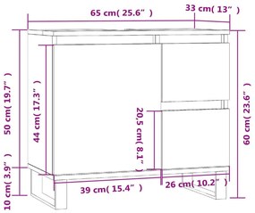 Petromila Koupelnová skříňka dub sonoma 65 x 33 x 60 cm kompozitní dřevo