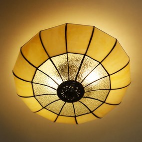 Stropní světlo Tiffany Champagne - Ø 46*25 cm E27/2*60W