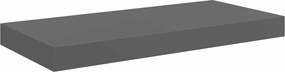 Plovoucí nástěnné police 2 ks šedé vysoký lesk 50x23,5x3,8 cm MDF 323788