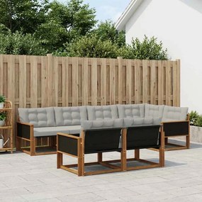 Venkovní pohovková souprava 7 ks Přírodní a světle šedá 3381479