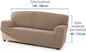 Super strečové potahy NIAGARA oříšková dvojkřeslo (š. 140  - 180 cm)