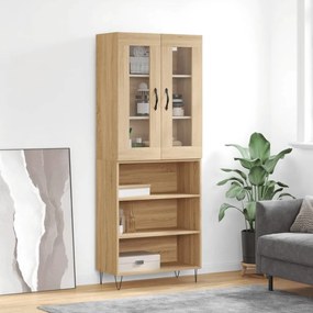 vidaXL Skříň highboard 69,5 x 34 x 180 cm kompozitní dřevo [3198759] Barva: Černá