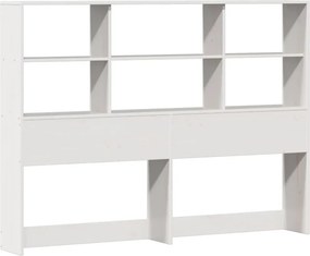 Postel s knihovnou bez matrace bílá 160x200 cm masivní borovice 3322476