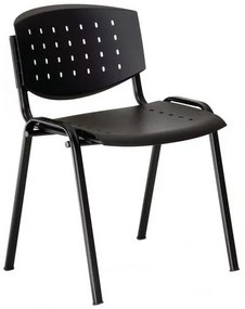 Manutan  Plastová jídelní židle Layer, černá