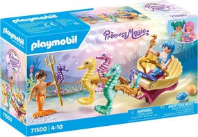 Set figurek a příslušenství playmobil 71500 mořská panna s kočárem s mořskými koníky