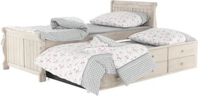 Postel s přistýlkou, 90x200, antická bílá, ANTIKO Kondela 0000258490