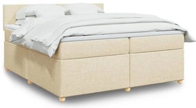 Box spring postel s matrací krémová 200x200 cm textil 3286785