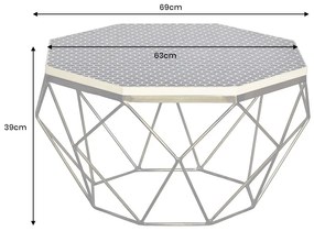 Designový konferenční stolek Beiwen 69 cm černo-bílý