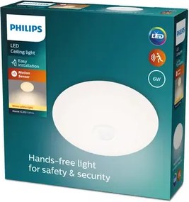 Philips Mauve CL252 bílá / PIR stropní svítidlo se senzorem / 6W / 600