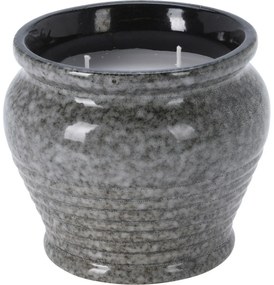 Repelentní svíčka Citronela, 12,3 x 10,5 x 12,3 cm, keramika šedá