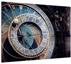 Skleněný obraz - Orloj, Praha (70x50 cm)