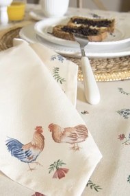 Bavlněný košík na pečivo Chicken and Rooster - 35*35*8 cm