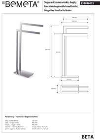 Bemeta Design BETA: Stojan s držákem ručníků dvojitý -