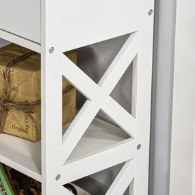HOMCOM Konzolový stůl do předsíně se 2 zásuvkami a 2 dolními policemi Moderní nábytek Zvednutá základna Bezpečnostní zařízení proti převrácení 100x30…