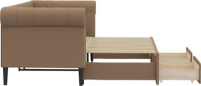 Válenda s přistýlkou a zásuvkami cappuccino 90x200cm umělá kůže 3197734