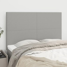 Čelo postele světle šedé 144x5x118/128 cm látkové 3116050