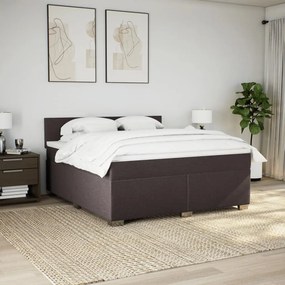 Box spring postel s matrací tmavě hnědá 180x200 cm textil 3285963