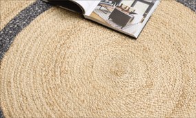 Diamond Carpets India, Ručně vázaný kusový koberec Nora J-48 Natural kruh, 80x80 (průměr) kruh, béžová, chodba / předsíň