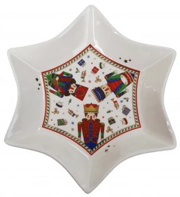 Vánoční porcelánová mísa Lo Schiaccianoci ve tvaru hvězdy 20,5cm BRANDANI