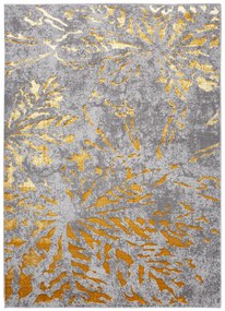 Exkluzivní moderní šedý koberec se zlatým motivem