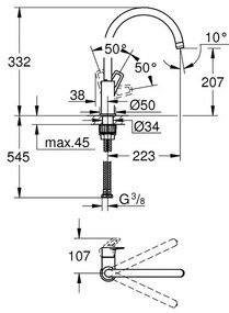 Grohe BauLoop Páková dřezová baterie 31368001