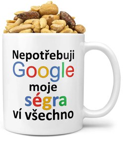 Hrnek Google - Ségra (Náplň hrníčku: Směs slaných oříšků)