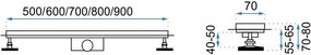 Rea PRO Black Matt, lineární odtokový žlab 60cm, vzor Greek, černá matná, REA-G8023