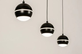 Závěsné designové LED černé svítidlo nad jídelní stůl Bernie Line Nero