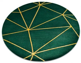 Kulatý koberec EMERALD 1013 Luxusní geometrický zelený zlatý Rozměr: průměr 200 cm