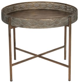 Měděný ethno odkládací stolek Gilbert – 60x50 cm