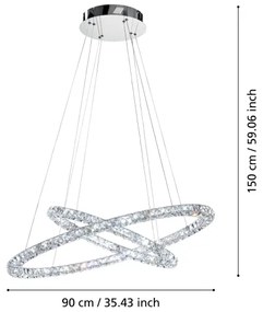 Eglo 93946 - LED Lustr na lanku TONERIA LED/56,1W/230V