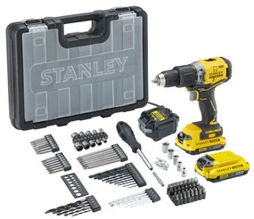 Stanley - 18V AKU vrtačka s příklepem a příslušenstvím, 2x aku 2,0 Ah Li-Ion, nabíječka SFMCD715D2A-QW