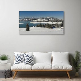 Obraz na plátně Jezero Sníh Krajina Hory 120x60 cm