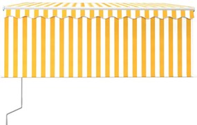 Automatická zatahovací markýza s roletou 3 x 2,5 m žlutobílá,  3069268