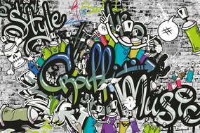 Samolepící tapeta stylová graffiti stěna