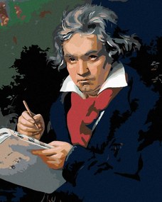 zuty malování podle čísel - ludwig van beethoven, 40x50 cm, bez rámu a bez vypnutí plátna