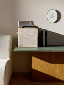 Sinsay - Skládací úložný box se sametovým (manšestrovým) předním panelem - béžová