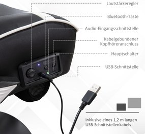 Herní židle Vinsetto s houpací funkcí, výškově nastavitelná kancelářská židle, ergonomická počítačová židle s reproduktorem, bederní a krční opěrkou …