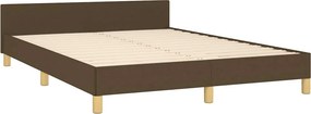 Rám postele bez matrace tmavě hnědý 140 x 190 cm textil 3125376