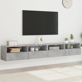 Nástěnné TV skříňky 2 ks betonově šedé 100x30x30 cm kompozit - Default Title