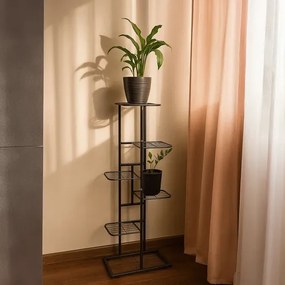 Stojan na květiny Ruhhy - 106 cm - 6 polic - černý